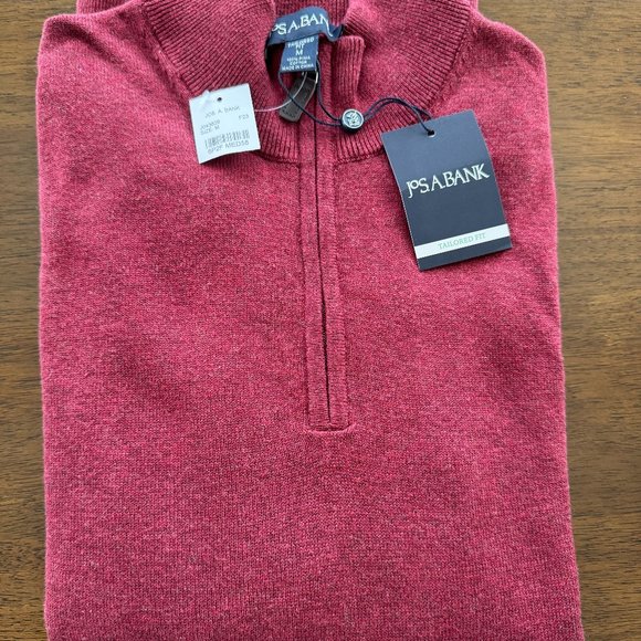 Jos. A. Bank | Sweaters | New With Tags Jos A Bank Medium Tailored Fit Maroon Quarter Zip | Poshmark